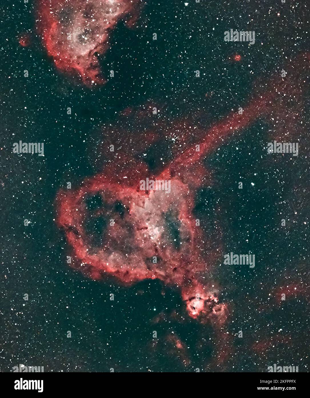 A vertical breathtaking view of heart nebula soul nebula in starry night sky Stock Photo - Alamy