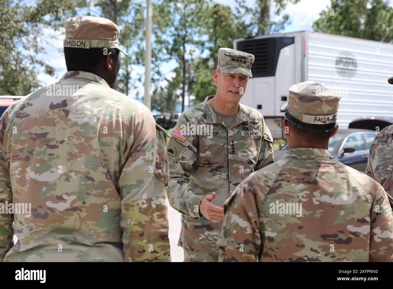 General Daniel Hokanson, Chief of the National Guard Bureau, speaks to ...