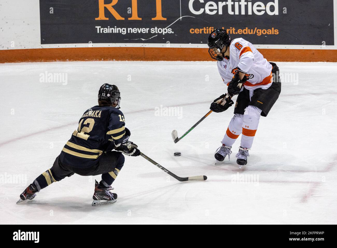 November 19, 2022: RIT Tigers forward Athena Vasdani (6) skates with ...