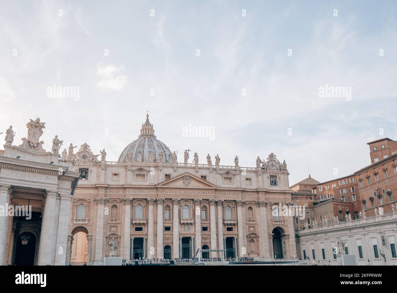 The exterior design of architectures in St Peters Square in the Vatican ...