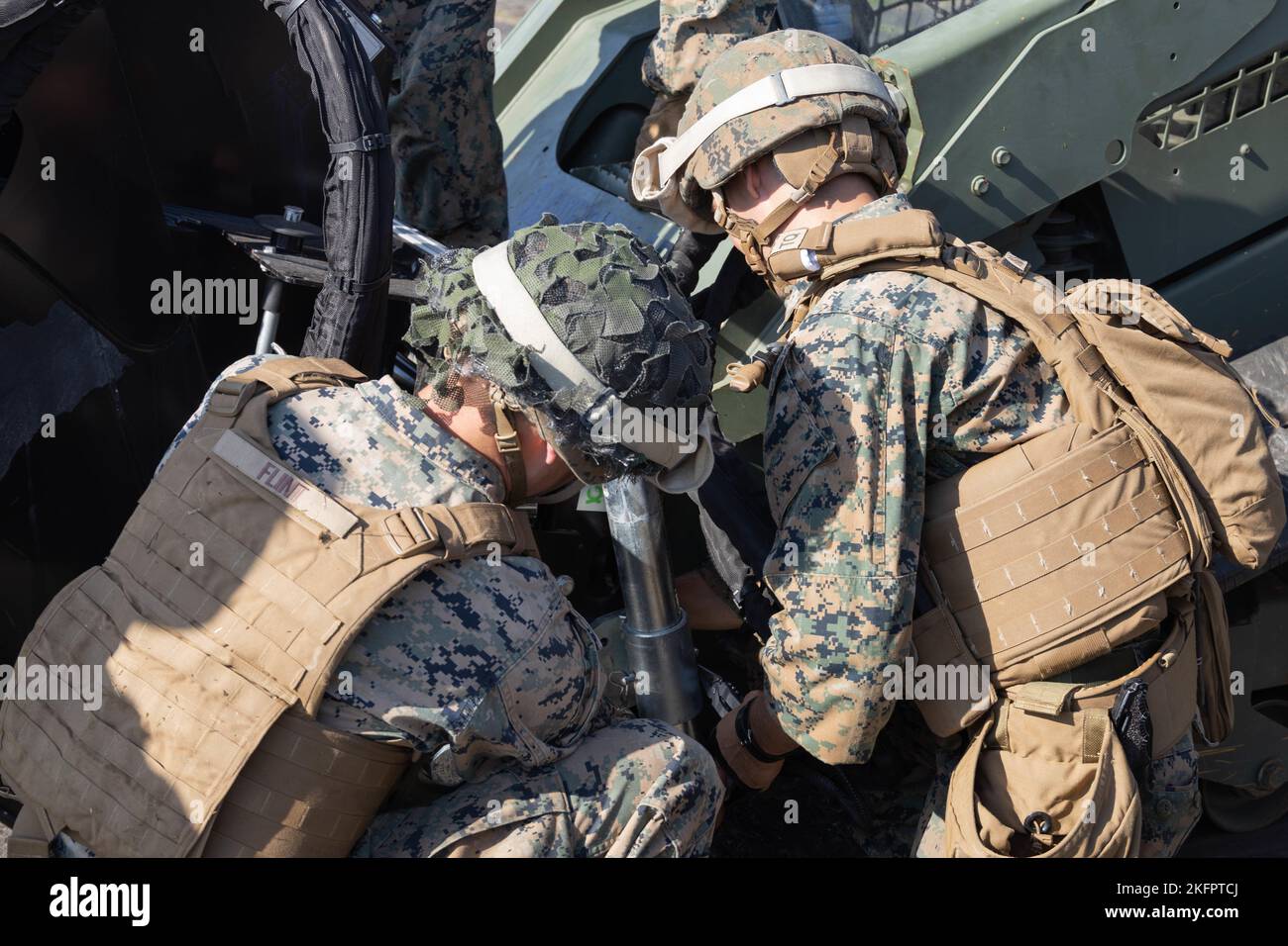 U.S. Marines with Marine Wing Support Squadron 172 conduct maintenance ...