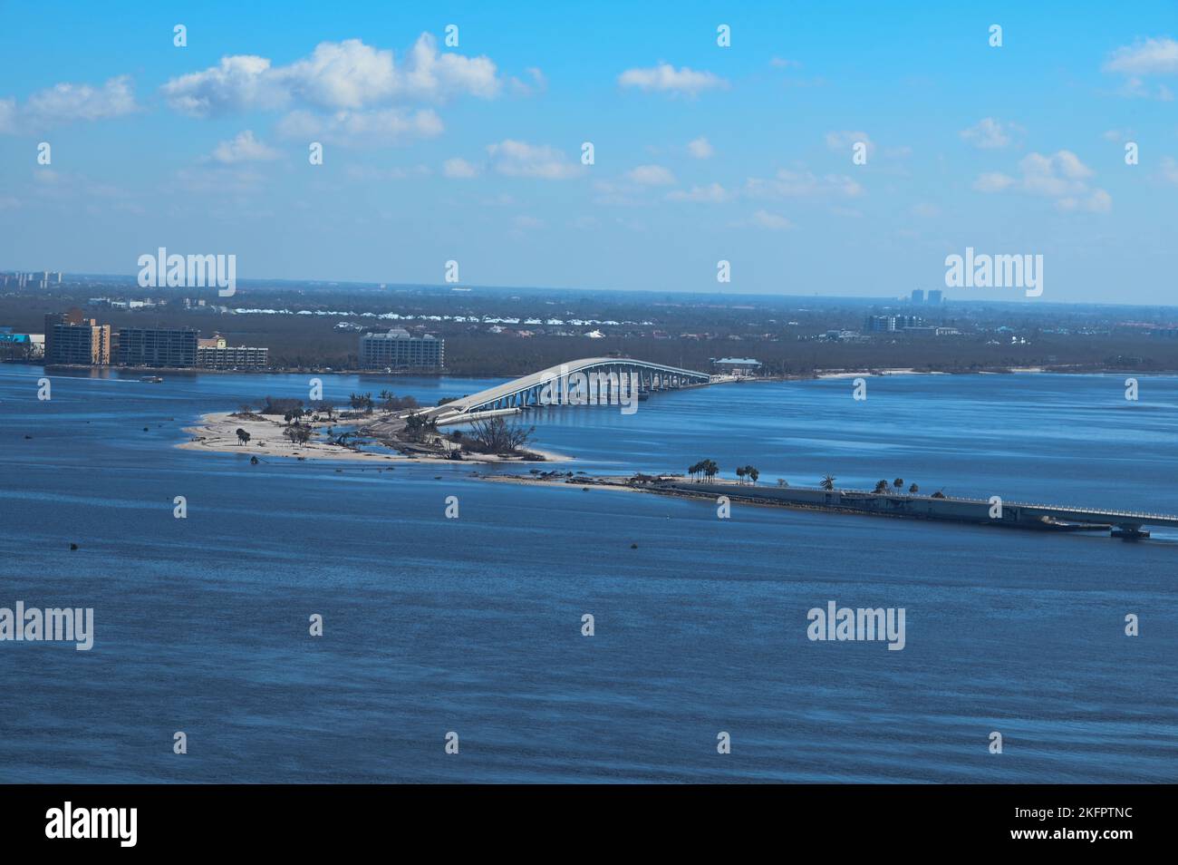 Sanibel Causeway damage assessment by U.S. Coast Guard Air Station ...