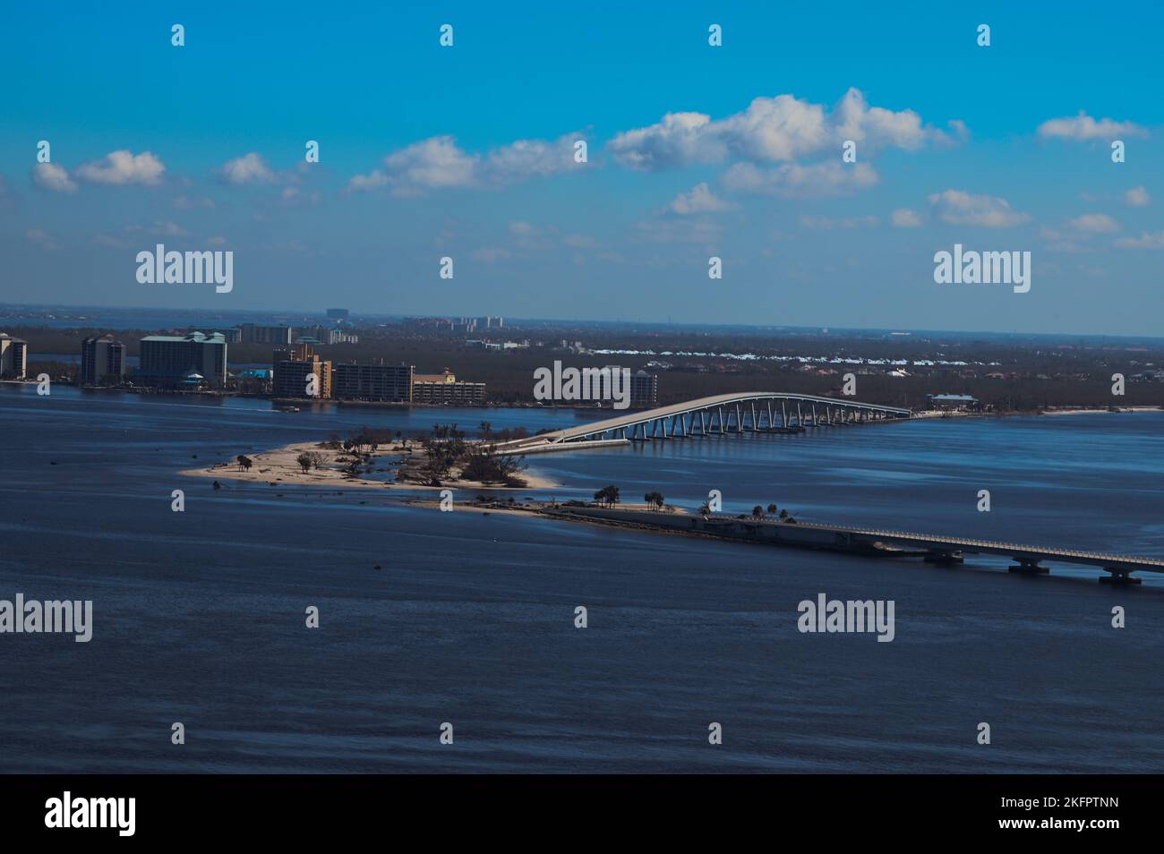 Sanibel Causeway damage assessment by U.S. Coast Guard Air Station ...