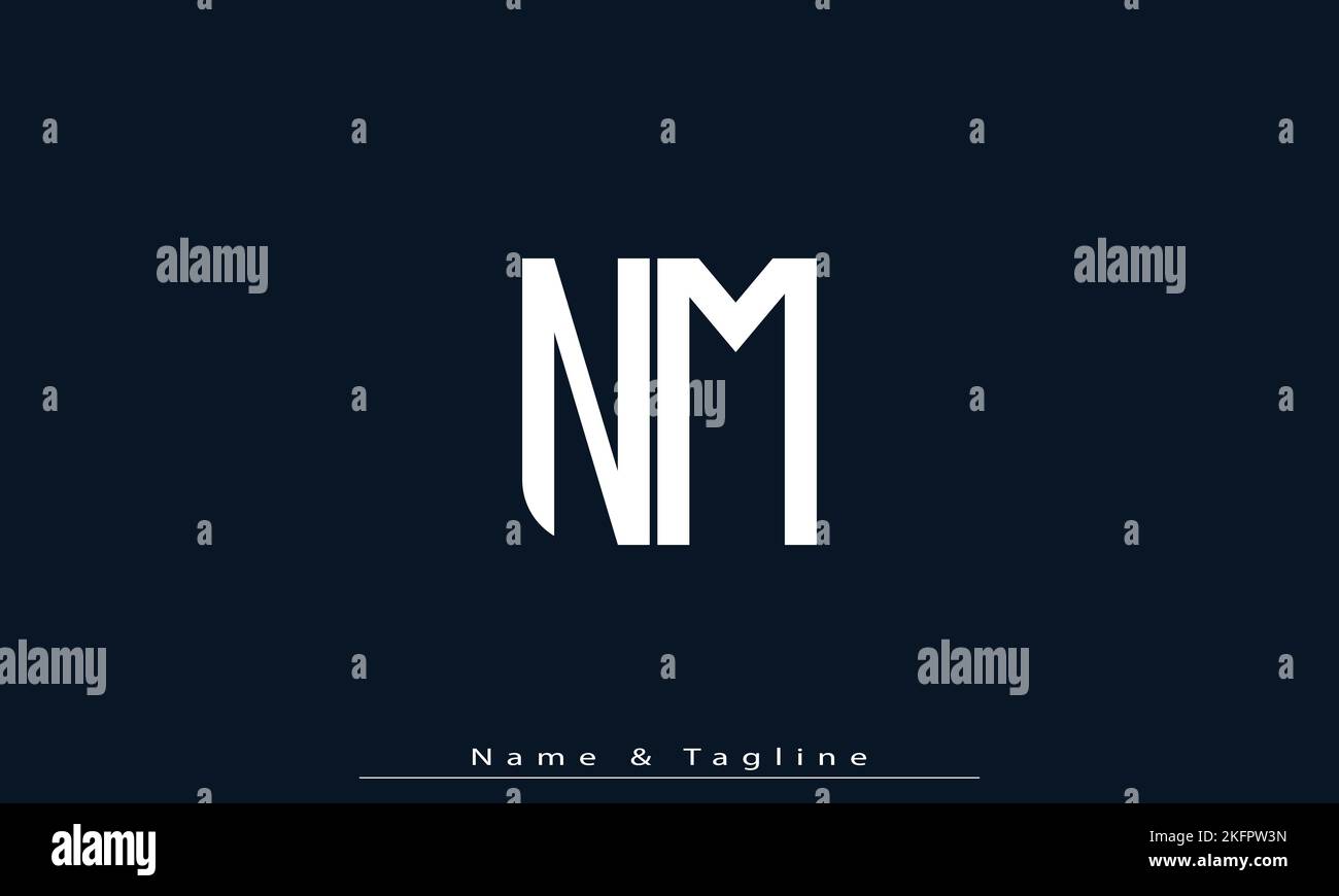 Alphabet letters Initials Monogram logo NM , MN Stock Vector Image ...