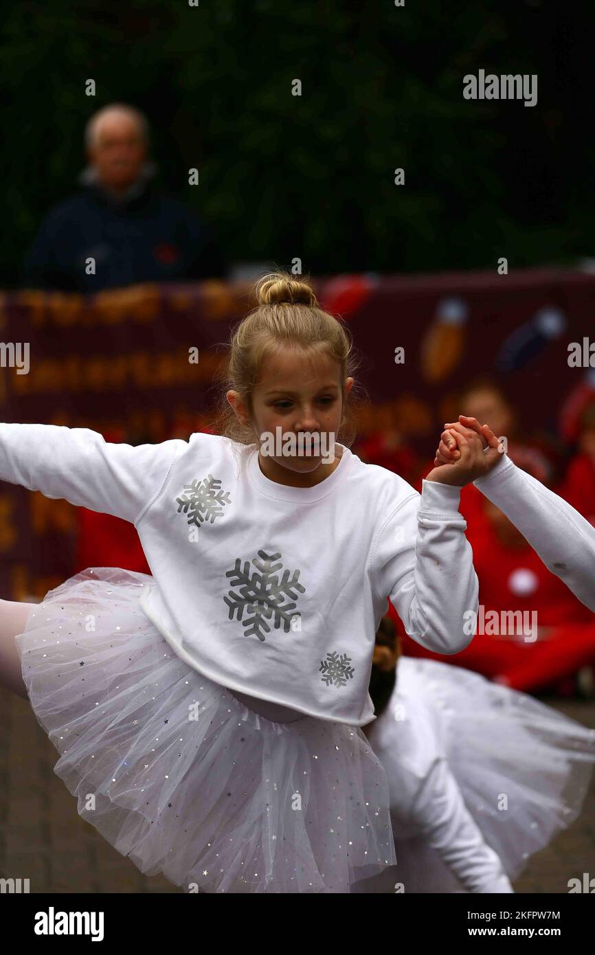Carmarthen town Christmas light switch on Stock Photo - Alamy