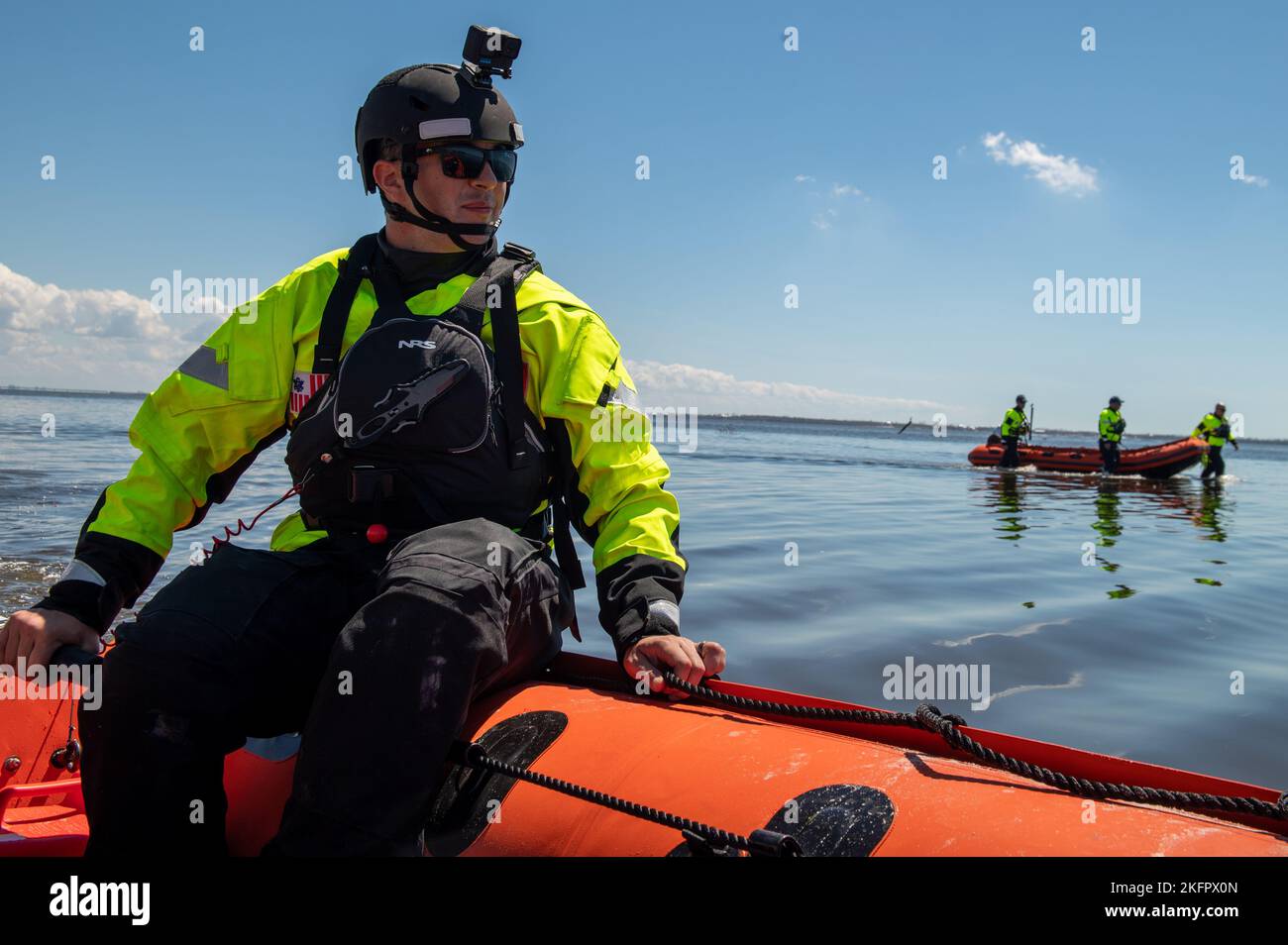 Coast Guard National Strike Force members scan Pine Island, Florida for ...