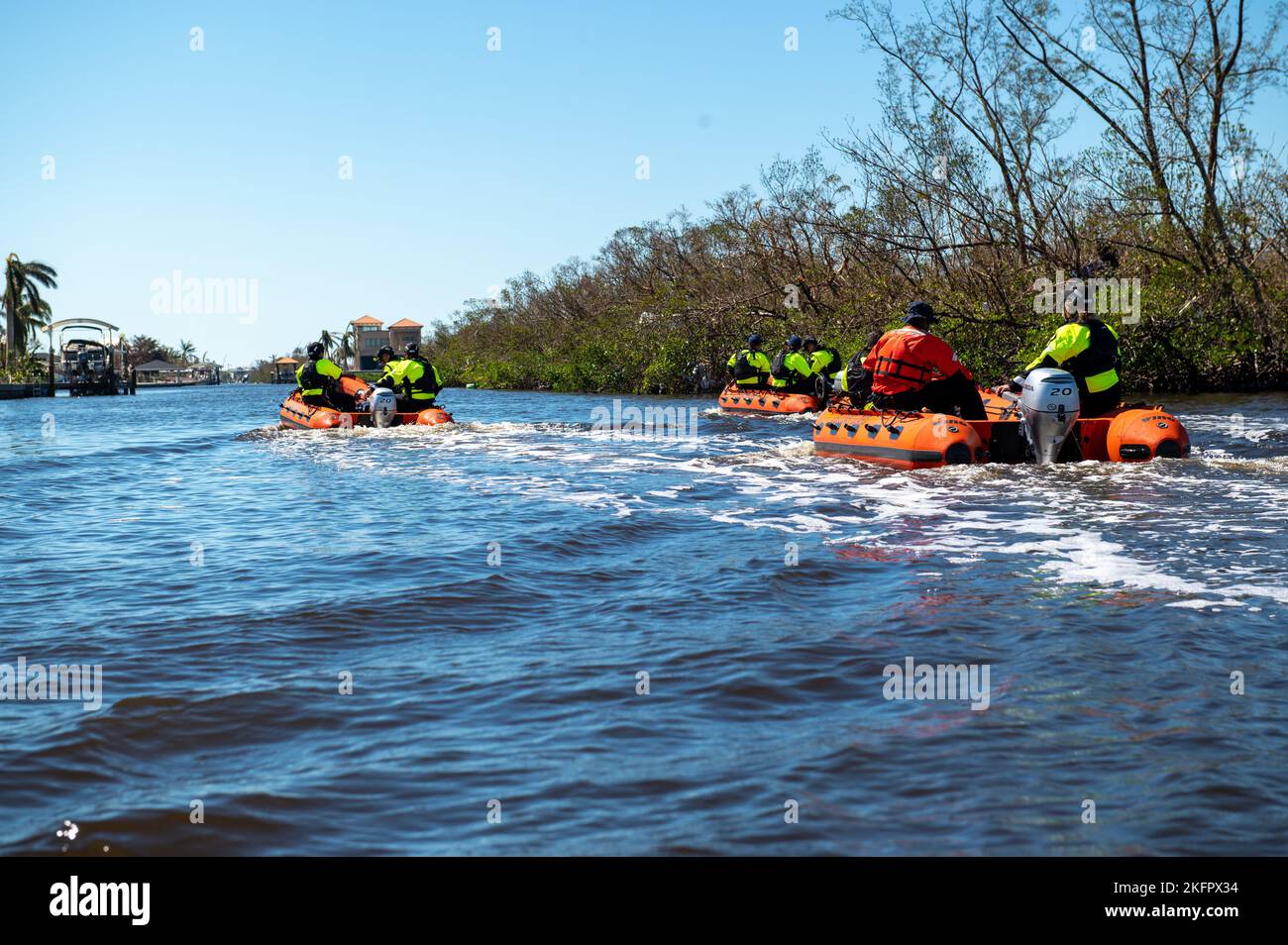 Coast Guard National Strike Force members scan Pine Island, Florida for ...