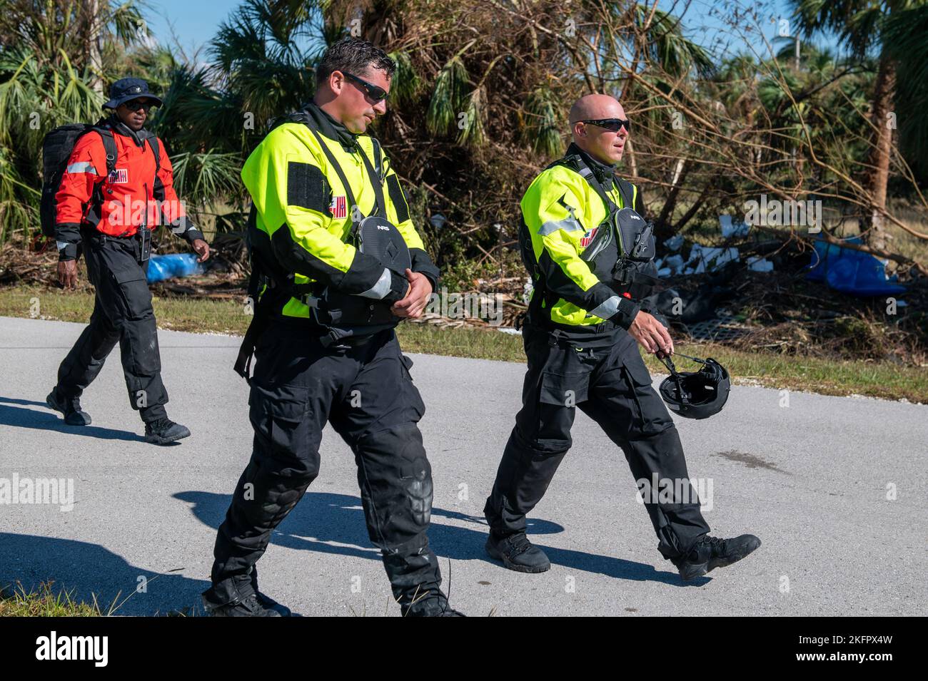 Coast Guard National Strike Force members scan Pine Island, Florida for ...