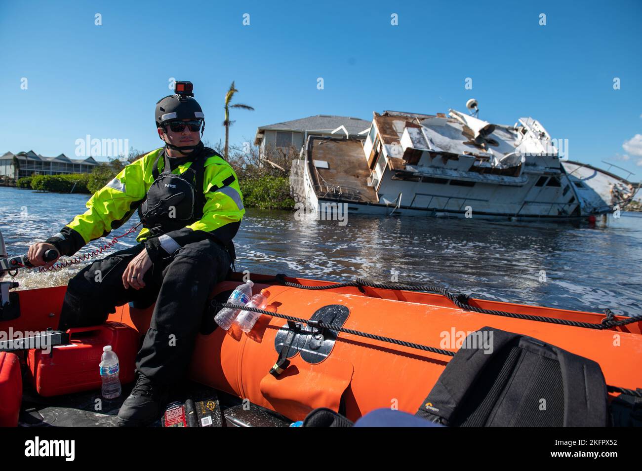 Coast Guard National Strike Force members scan Pine Island, Florida for ...