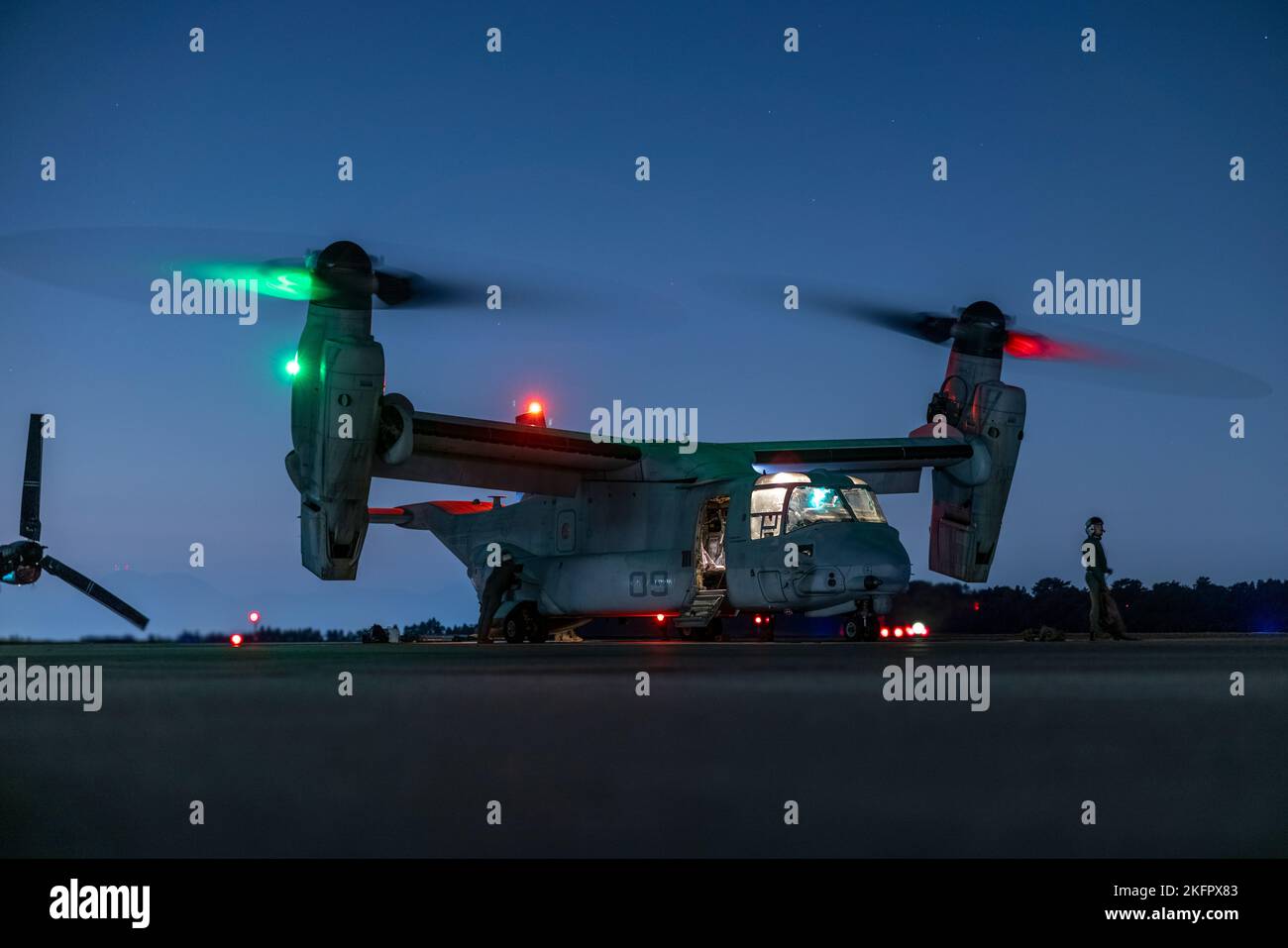 A U.S. Marine Corps MV-22B Osprey assigned to Marine Medium Tiltrotor ...