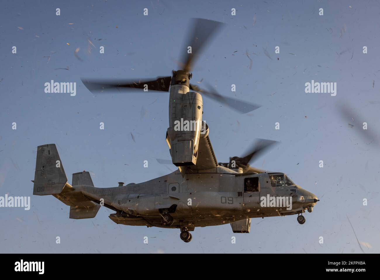 A U.S. Marine Corps MV-22B Osprey assigned to Marine Medium Tiltrotor ...