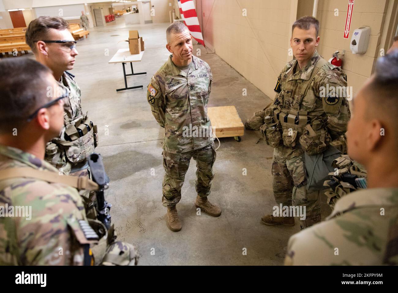 Sgt. Maj. of the Army Michael A. Grinston speaks with Squad Seven ...