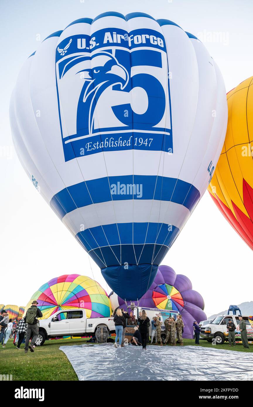 The U.S. Air Force balloon prepares for its first flight at Balloon Fiesta Park in Albuquerque ...