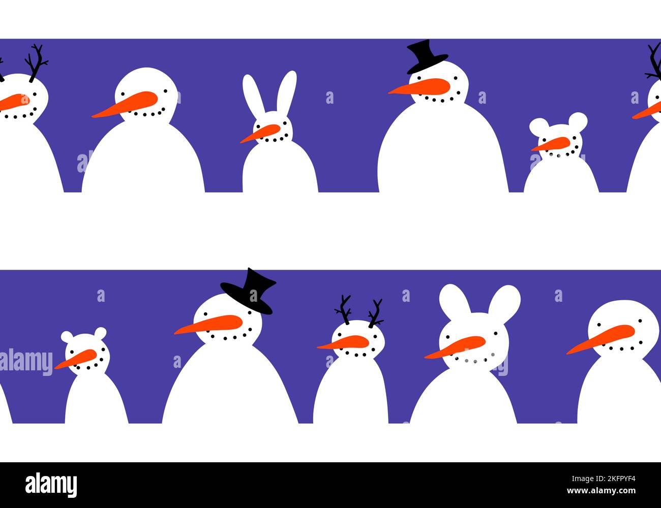 Winter seamless snowman and snowflakes pattern for Christmas wrapping ...