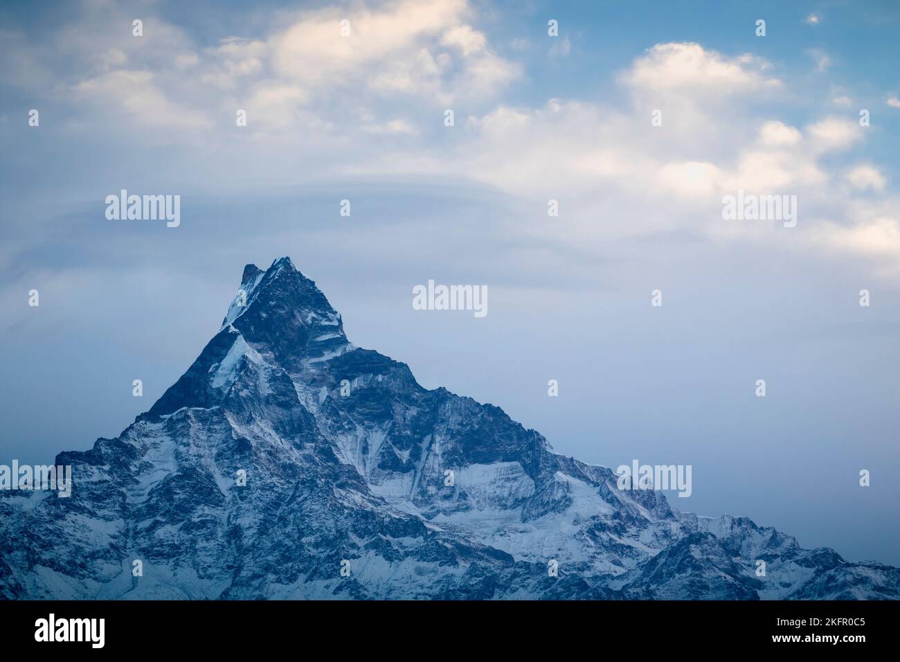 Machapuchare peak (Fish Tail) from the south. Annapurna Conservation ...