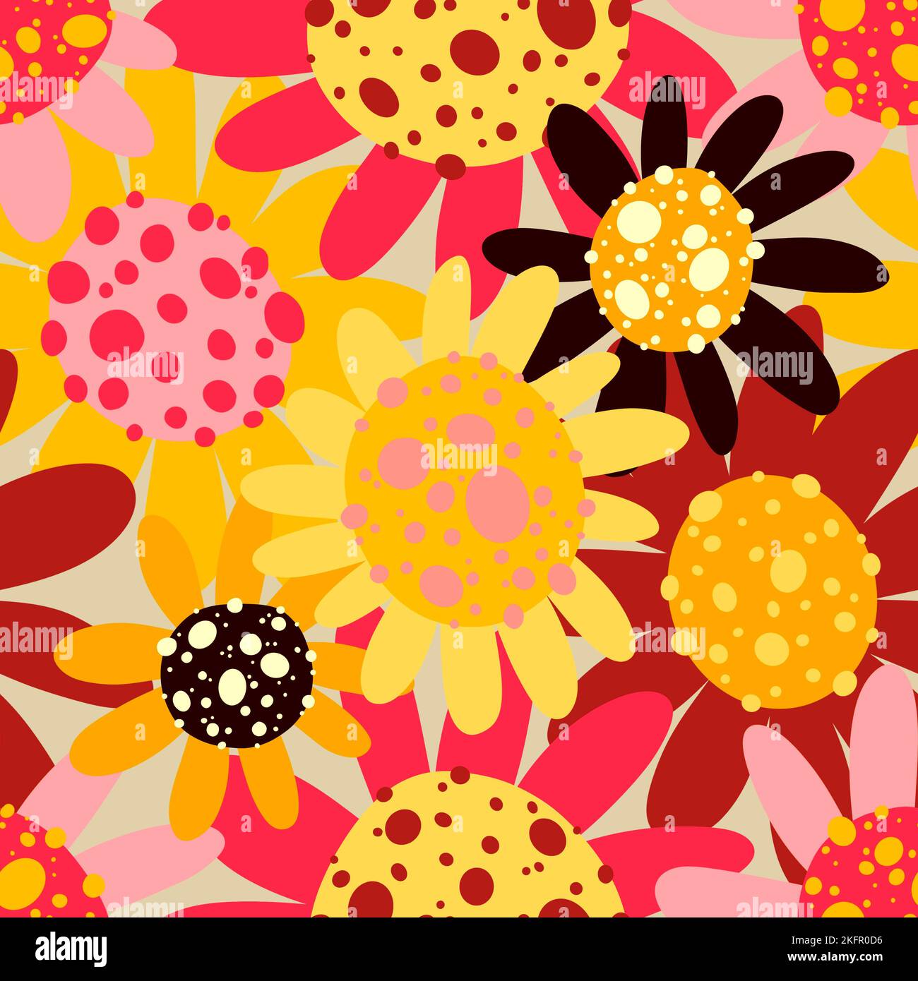 Abstract floral seamless flower stripes pattern for wrapping paper and ...