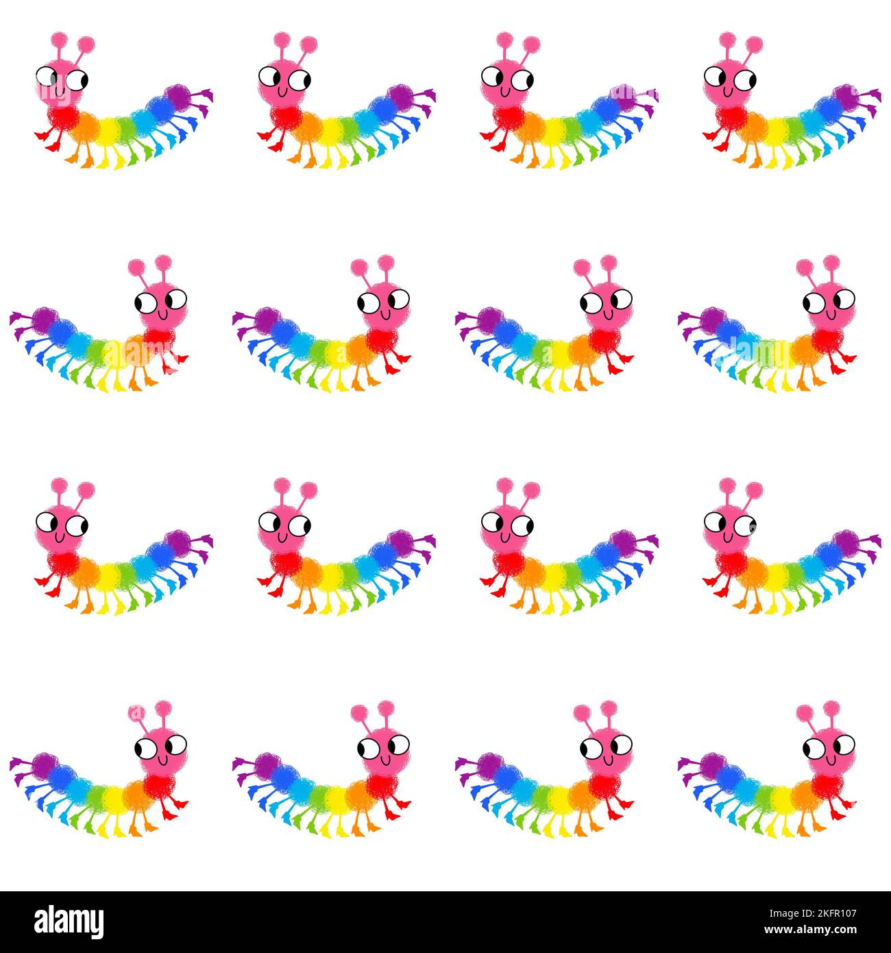 Cartoon animals seamless caterpillar pattern for wrapping paper and ...