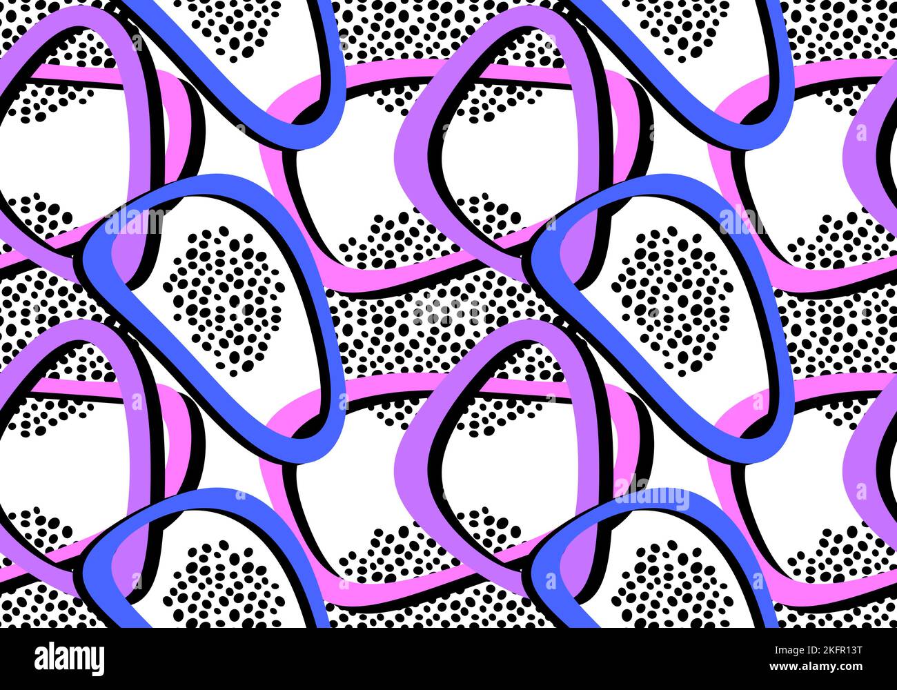 Cartoon geometric oval seamless polka dots circle pattern for wrapping ...