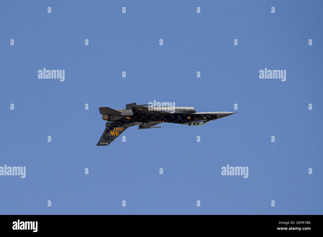 An F-16 Fighting Falcon performs during the Red River Thunder airshow ...