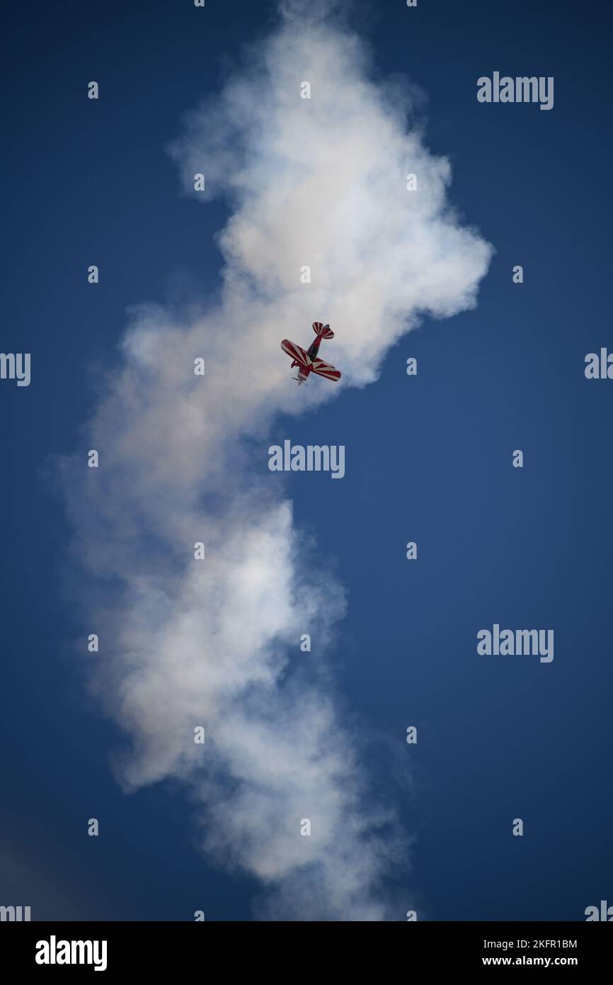 A Pitts S2B performs at the Red River Thunder airshow at Altus Air ...