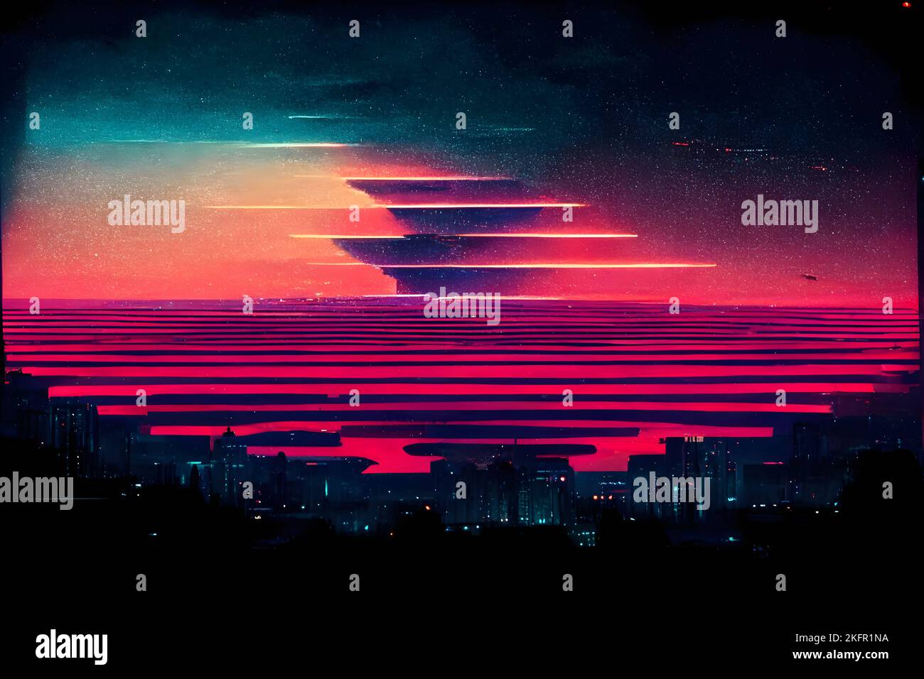 Synthwave sunset hi-res stock photography and images - Alamy