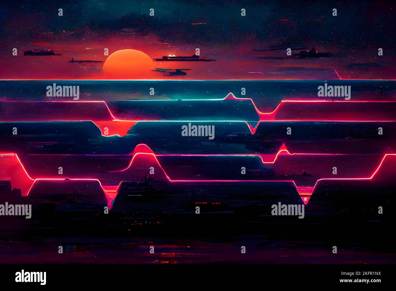 Synthwave sunset hi-res stock photography and images - Alamy