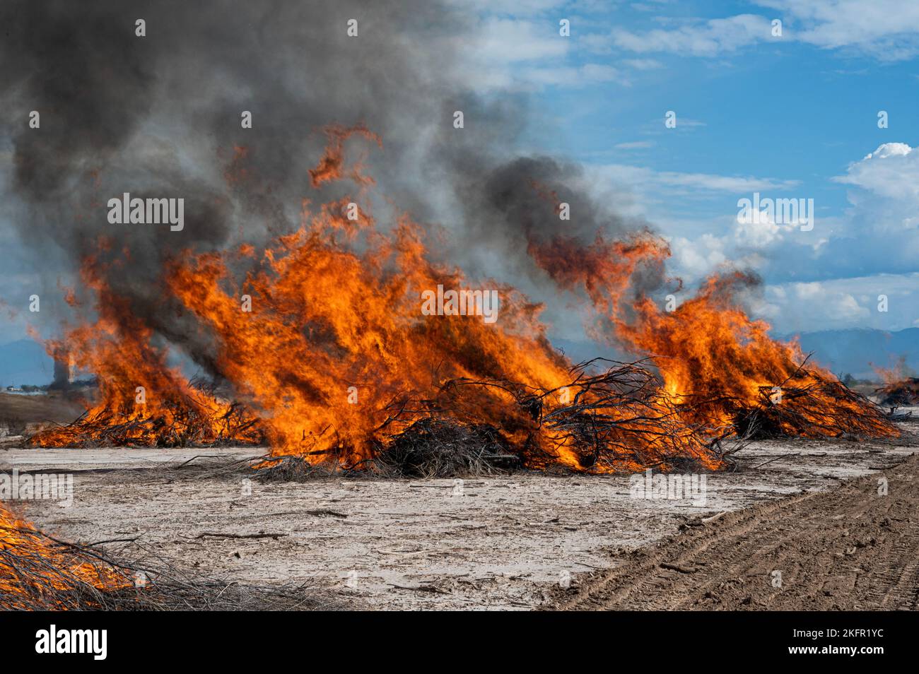 The 49th Civil Engineer Squadron fire department conducts a prescribed ...