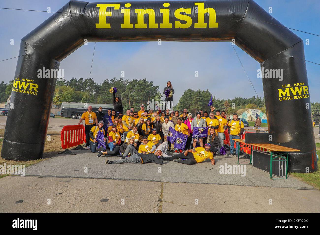 All of the volunteers along with the Baltimore Ravens Cheerleaders ...