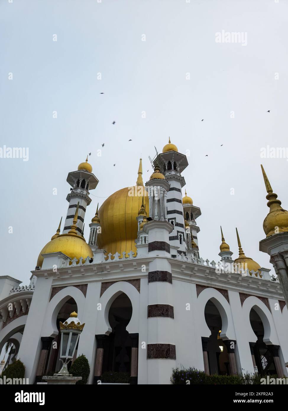 Low angle view of the Ubudiah Mosque at Kuala Kangsar, Perak, Malaysia ...
