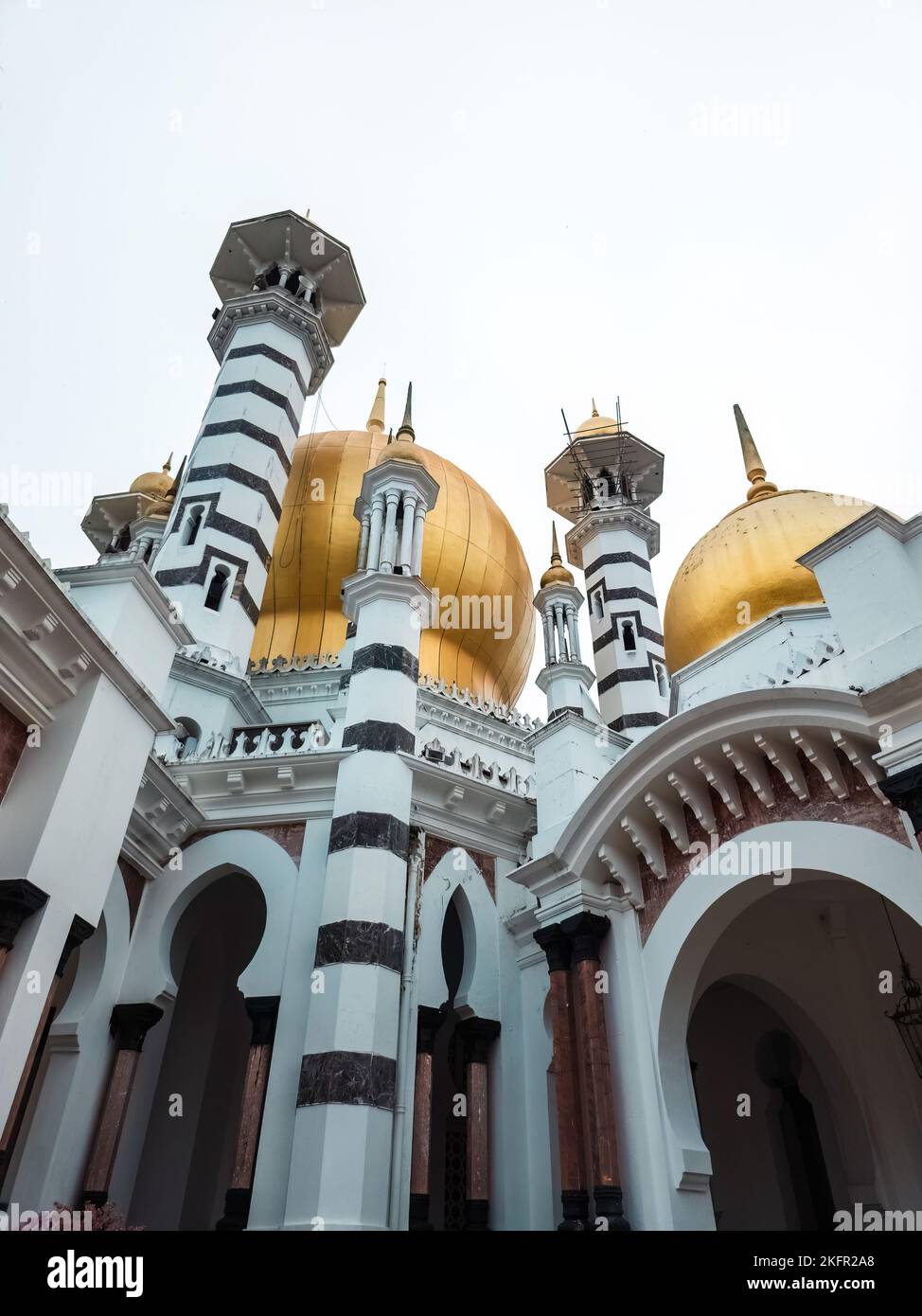 Low angle view of the Ubudiah Mosque at Kuala Kangsar, Perak, Malaysia ...