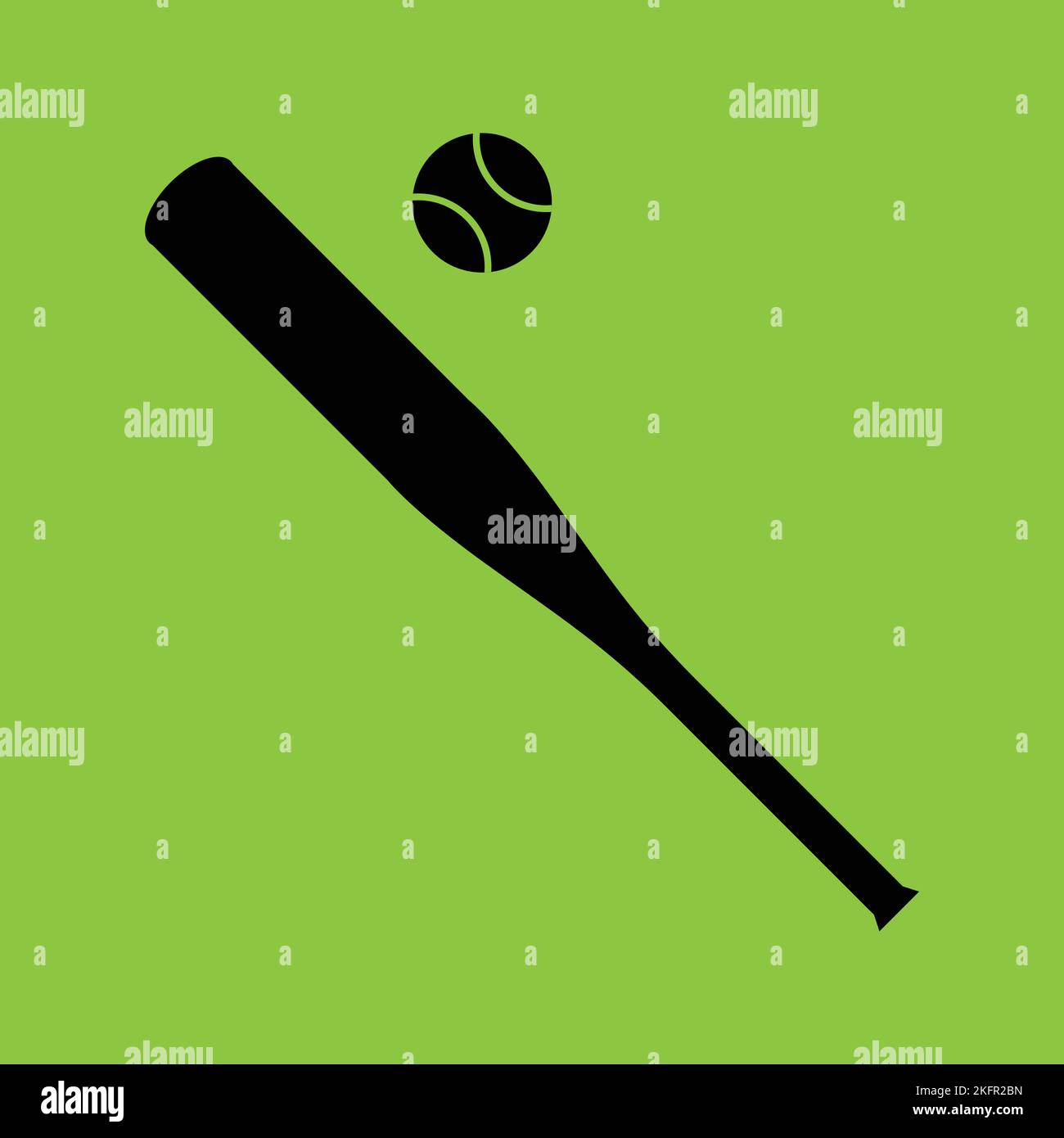 Baseball Bat and Ball icon isolated on Yellow Background. Sport Concept ...