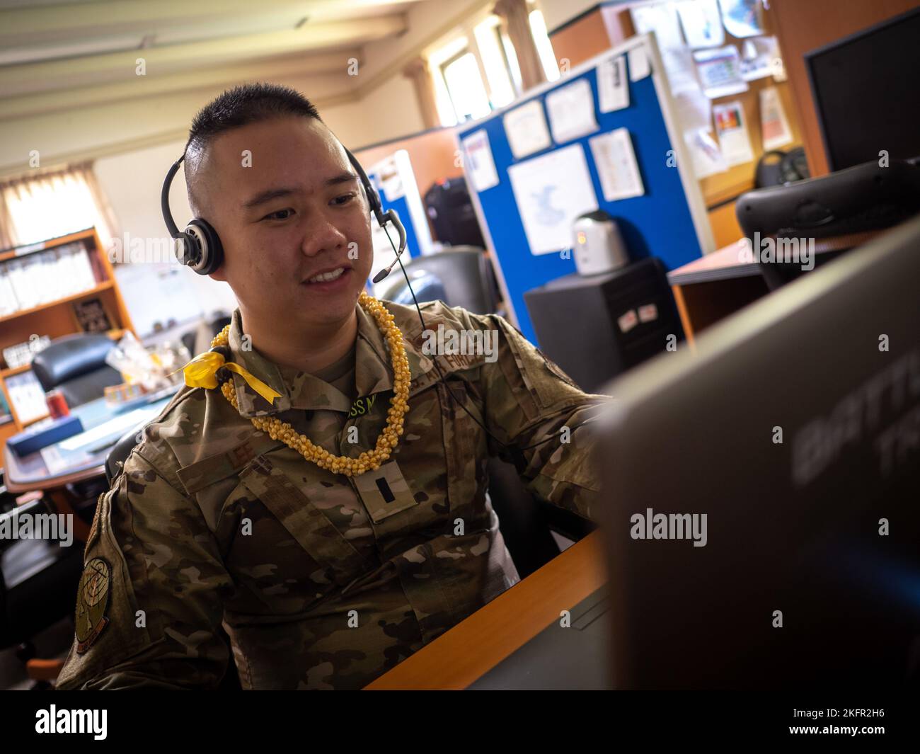 1s Lt. Sheldon Lee, 169th Air Defense Squadron air battle manager ...