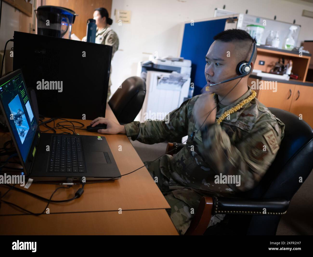 1s Lt. Sheldon Lee, 169th Air Defense Squadron air battle manager ...