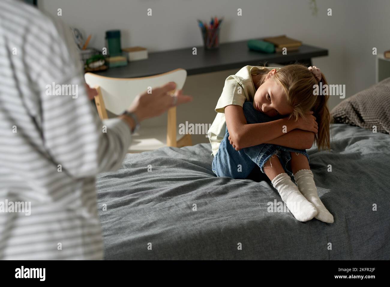 Upset girl listening hi-res stock photography and images - Alamy