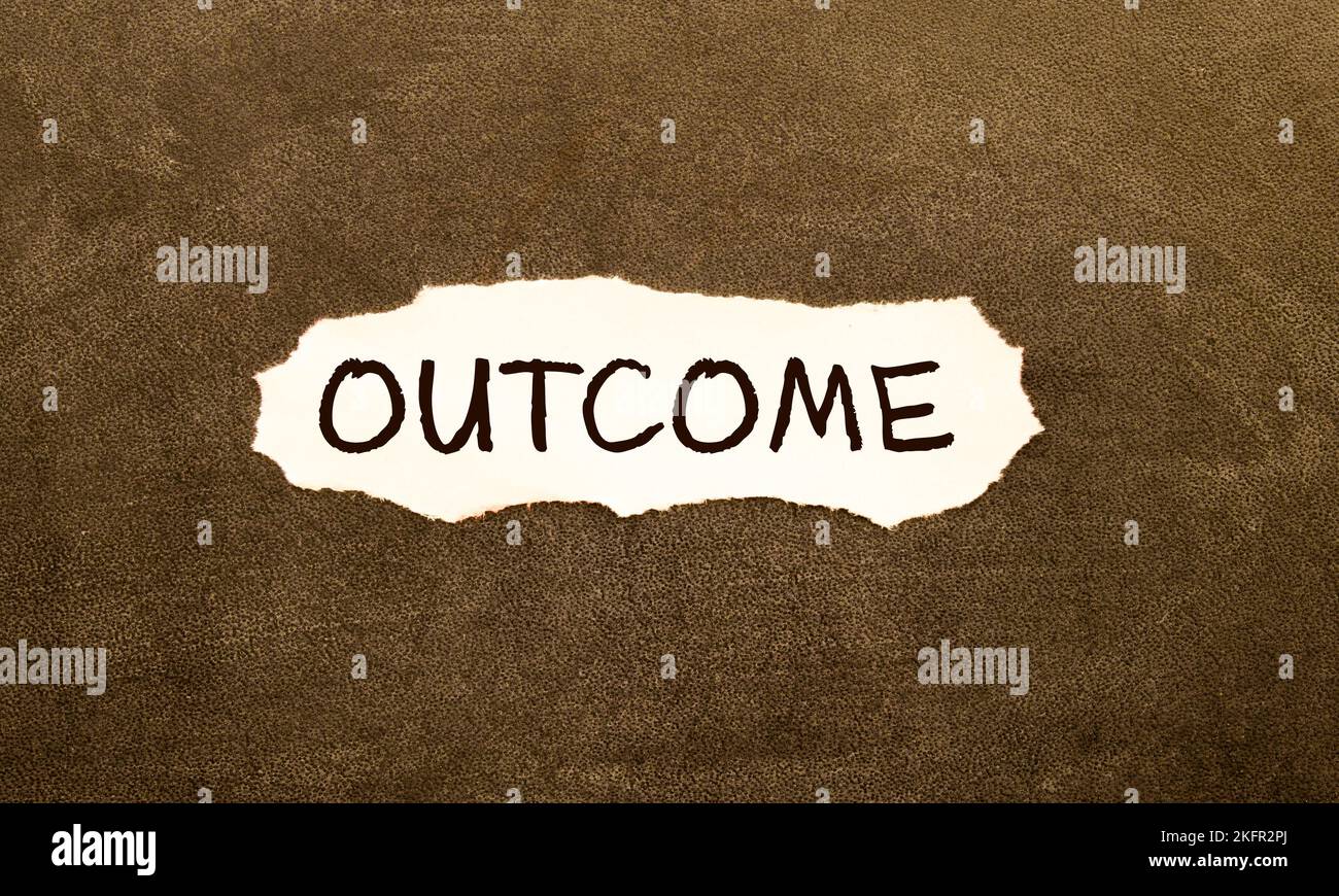 word OUTCOME on wooden block Stock Photo - Alamy