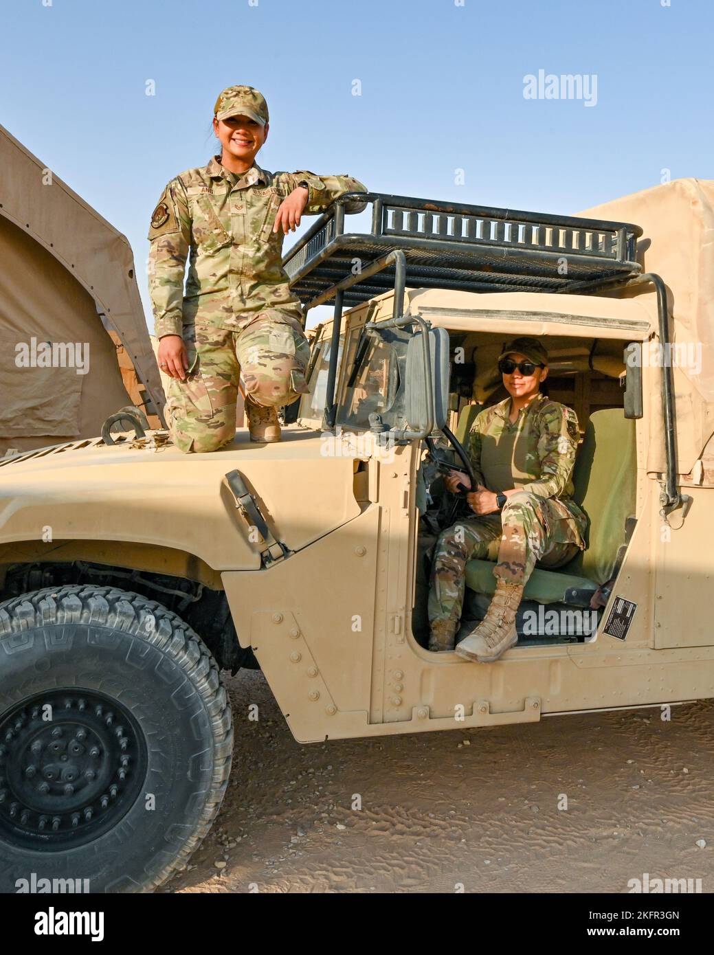 U.S. Airmen assigned to the 378th Expeditionary Medical Squadron, pose ...