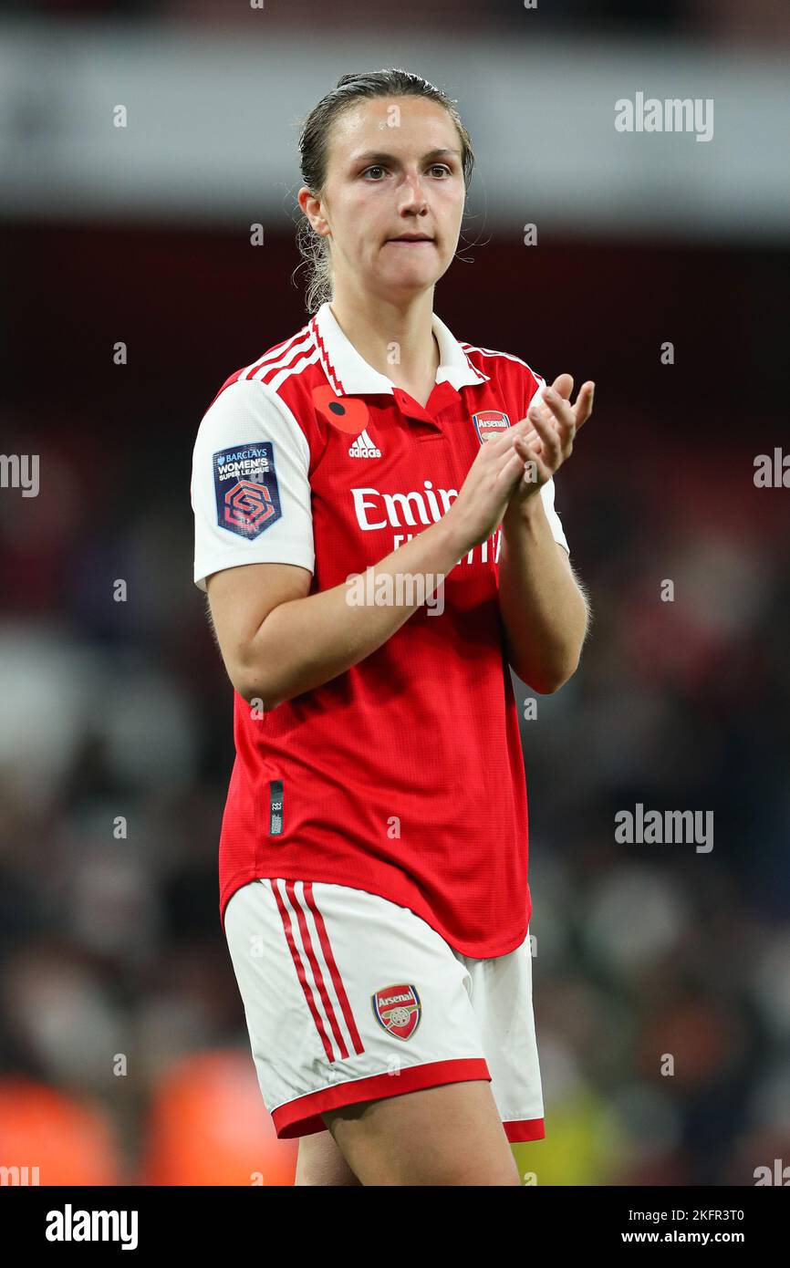London, England, 19th November 2022. Lotte Wubben-Moy of Arsenal claps ...