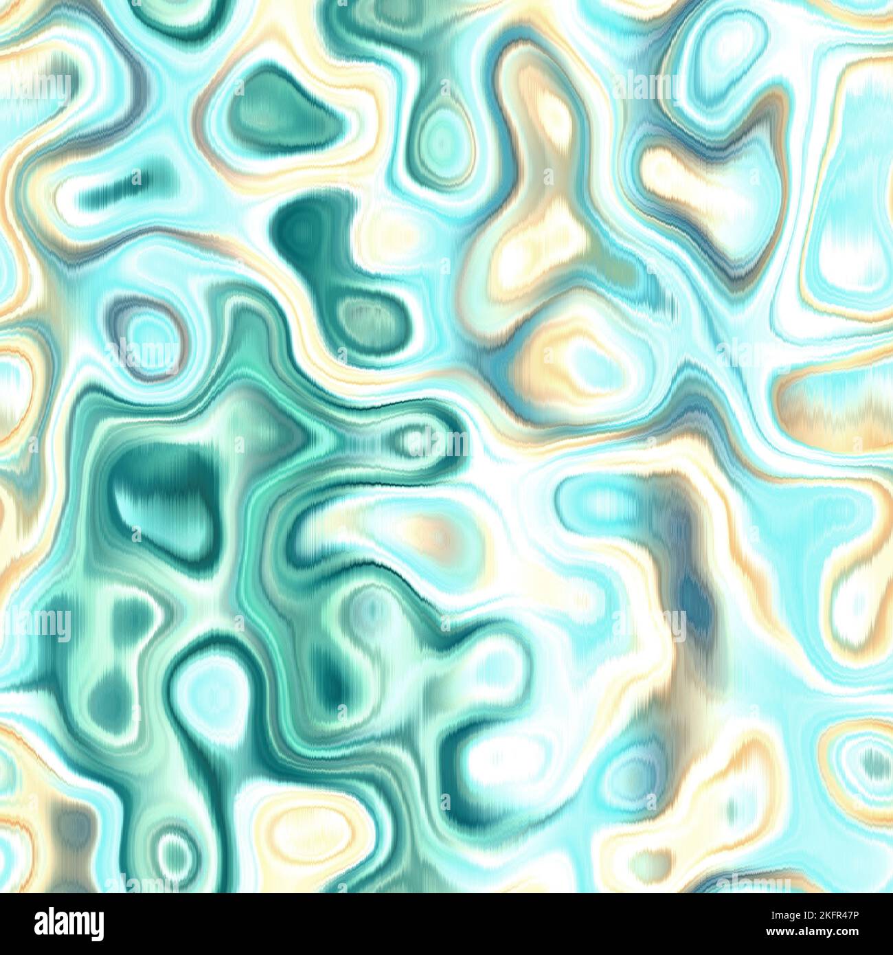 Washed teal wavy blur water reflection melange seamless pattern ...