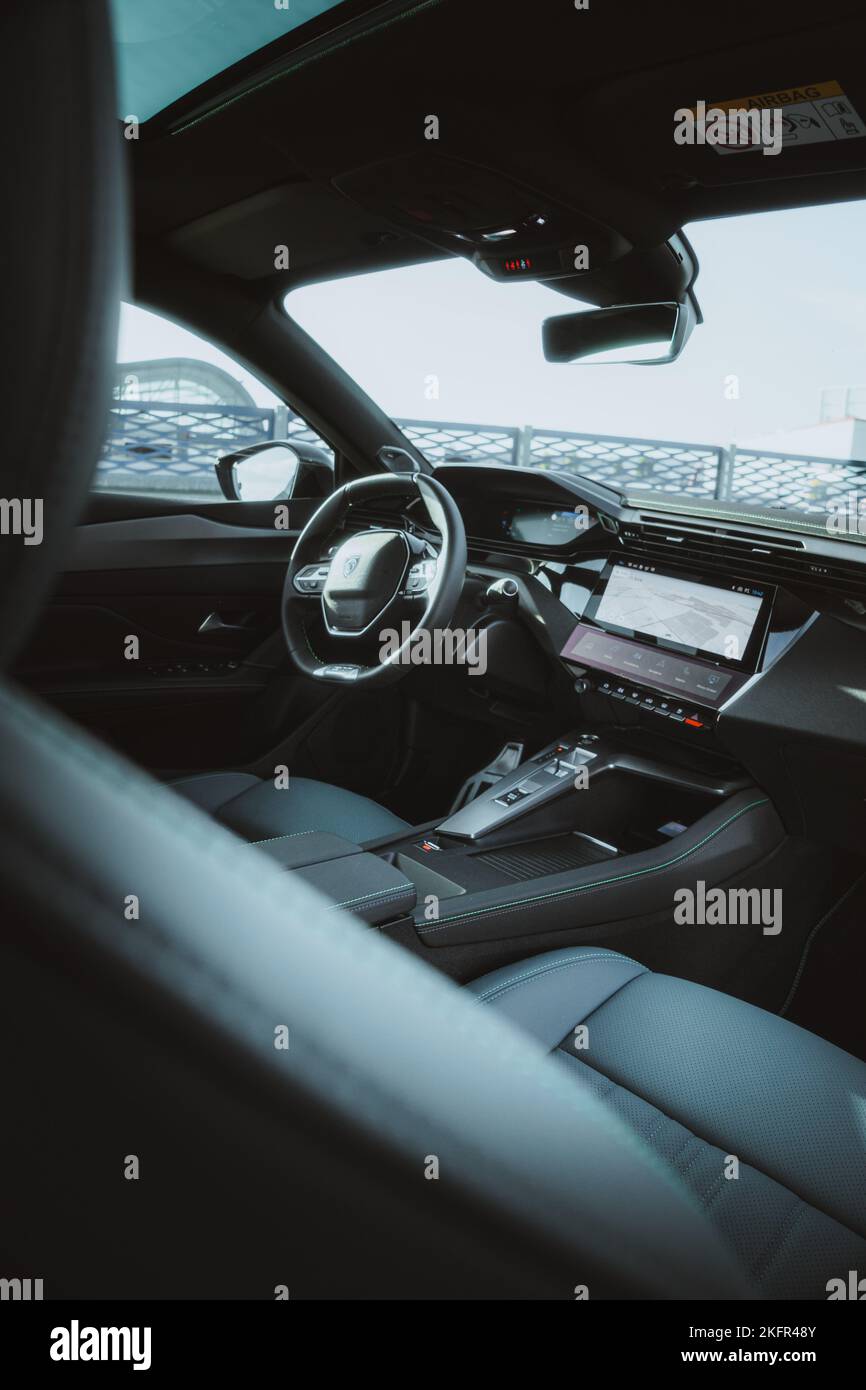 A vertical shot from the passenger seat view of the interior of the new ...