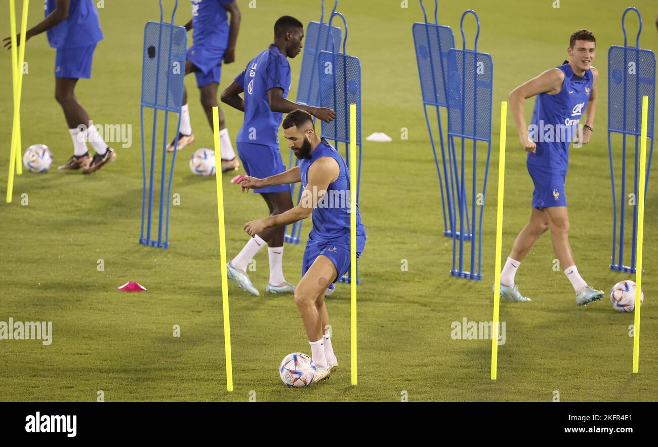 November 19, 2022, Rome, Qatar: Karim Benzema, Benjamin Pavard of ...