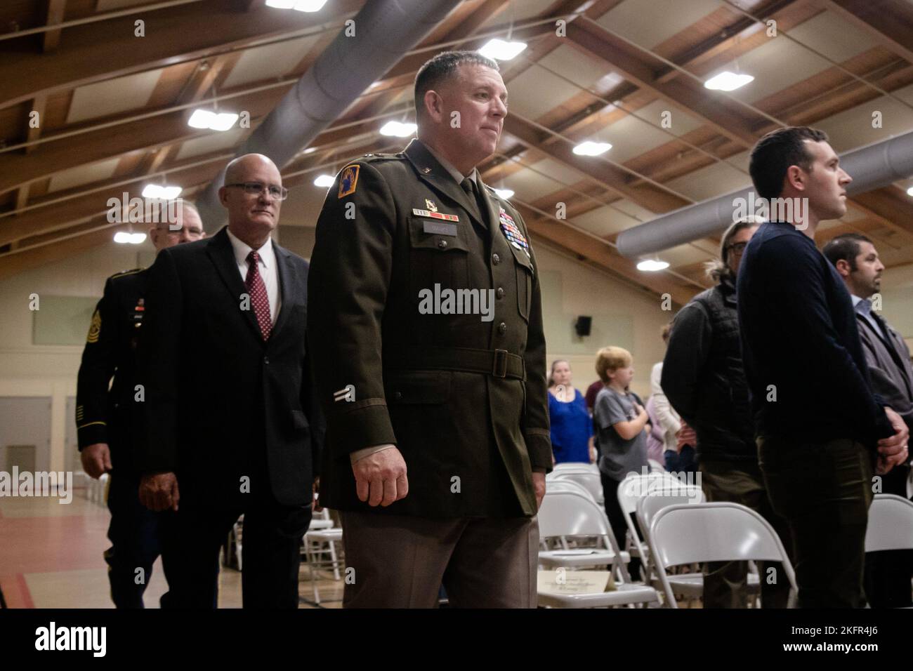 The official party, consisting of Army Maj. Gen Shawn Manke, Minnesota ...