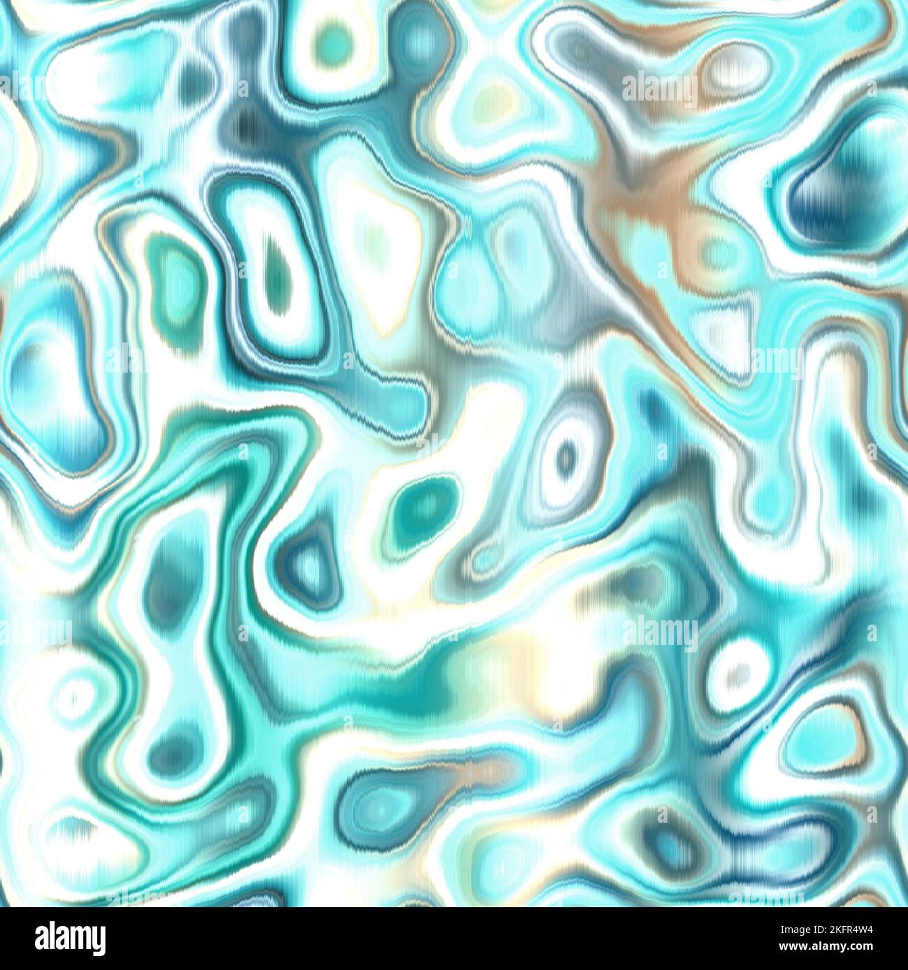 Washed teal wavy blur water reflection melange seamless pattern ...