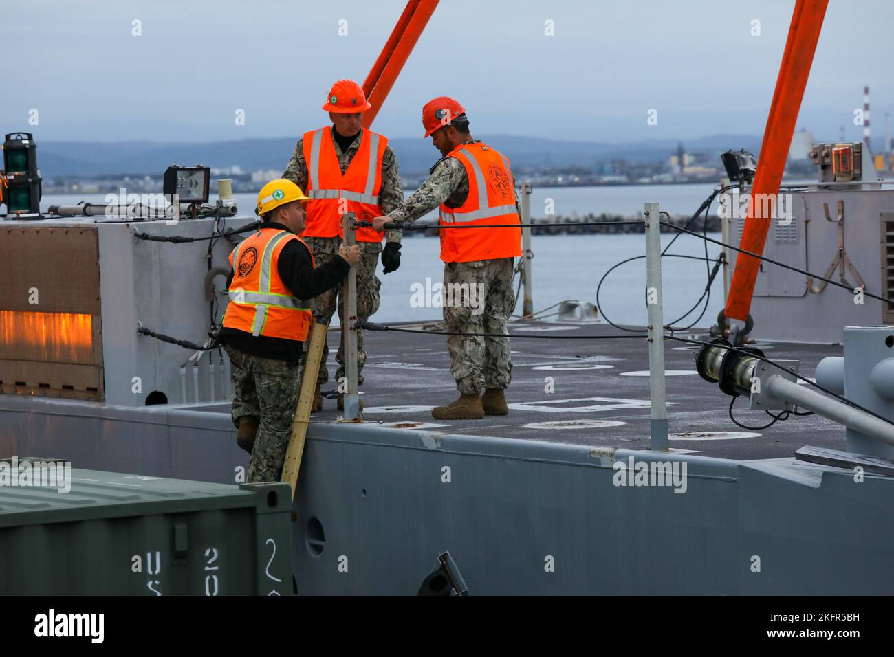 U.S. Sailors with Gaum detachment, Naval Expeditionary Logistics ...