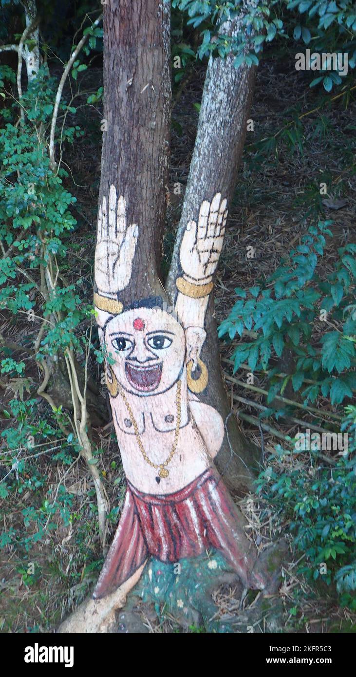 A Graffiti on a tree Stock Photo - Alamy