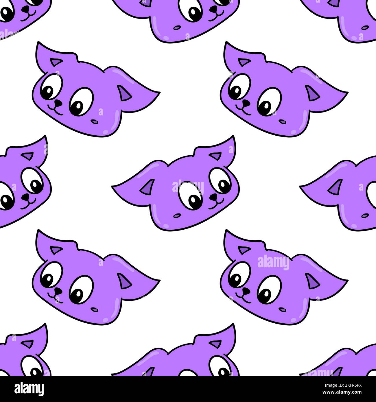 A seamless pattern design of cute cartoon purple creatures Stock Vector ...