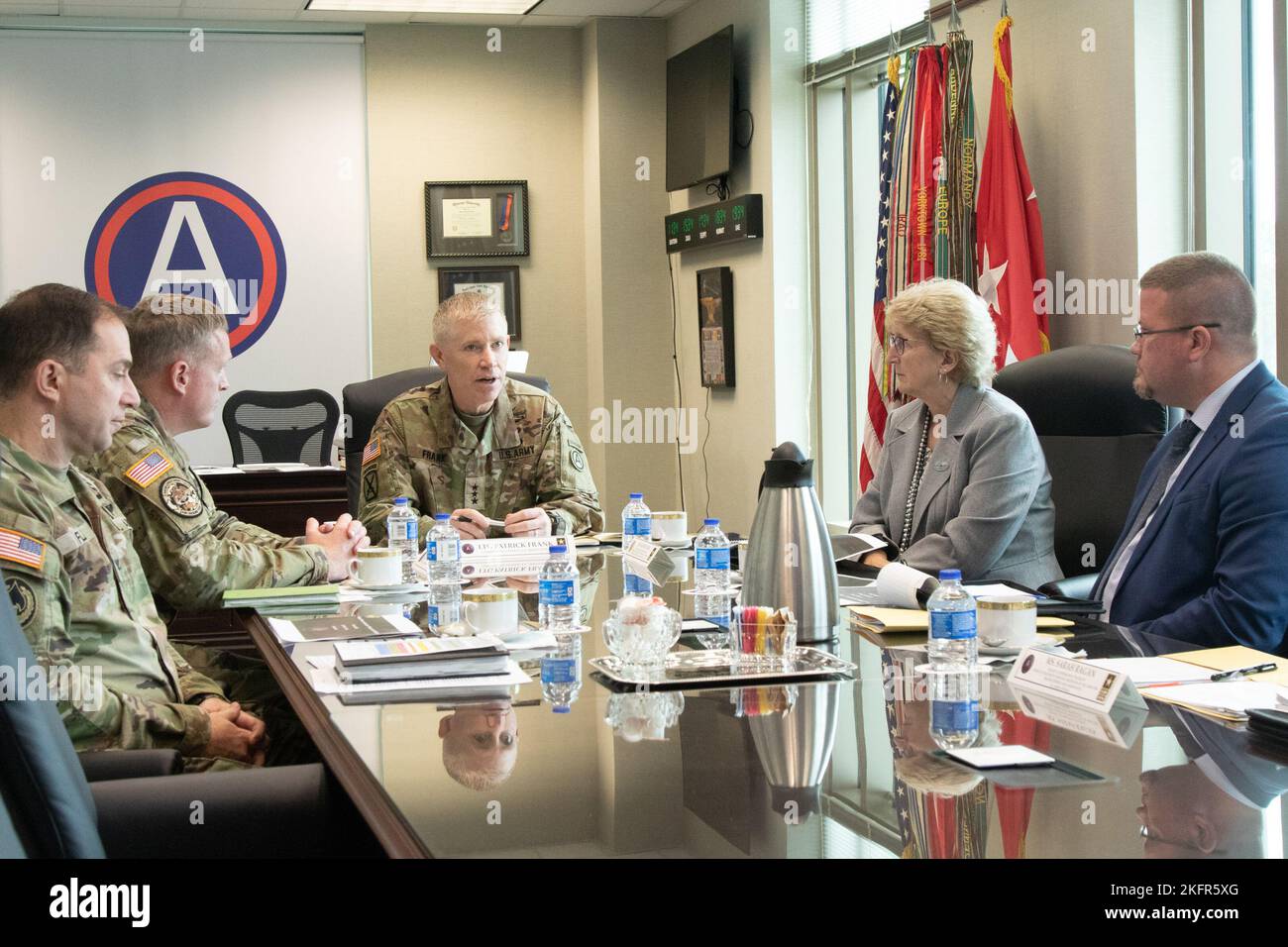 U.S. Army Central Commanding General, Lt. Gen. Patrick Frank, hosts an ...