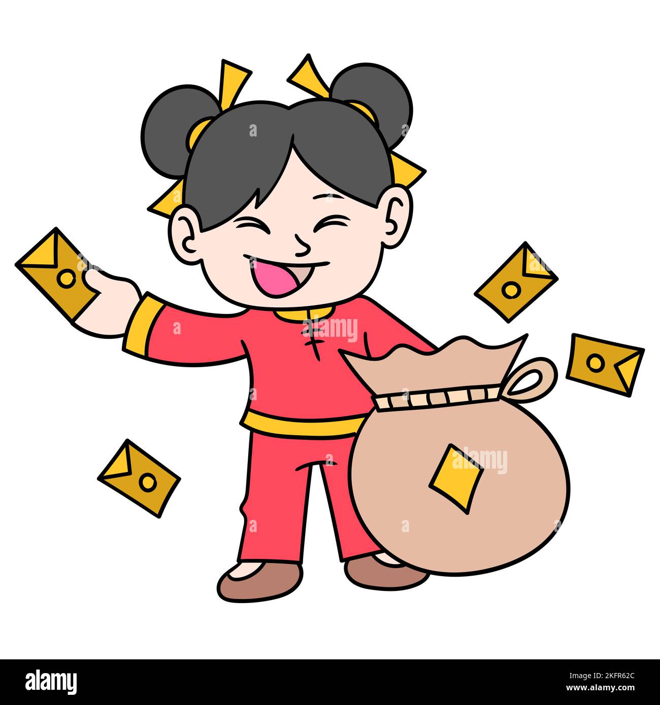 A cute funny cartoon character isolated on white background Stock ...