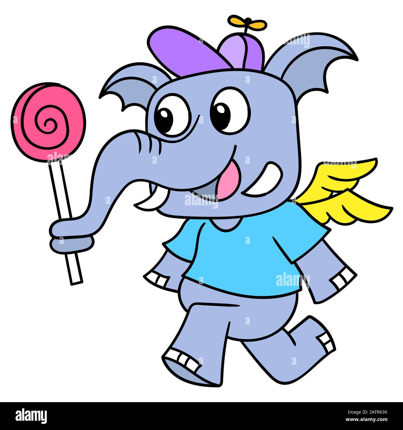 A cute funny cartoon character isolated on white background Stock ...