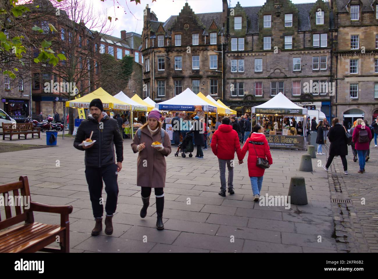 Edinburgh, Scotland, UK 19th November, 2022. UK Weather: Food market ...