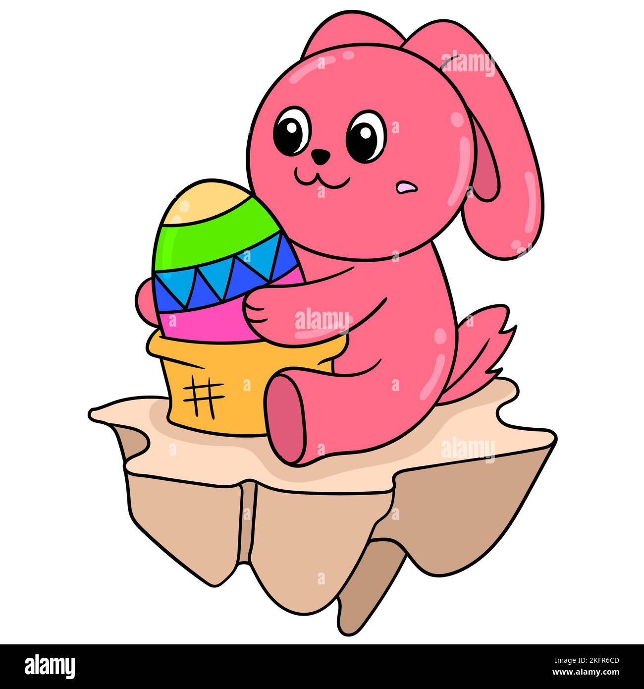 A Vector Illustration Of A Cute Cartoon Easter Bunny Stock Vector Image And Art Alamy